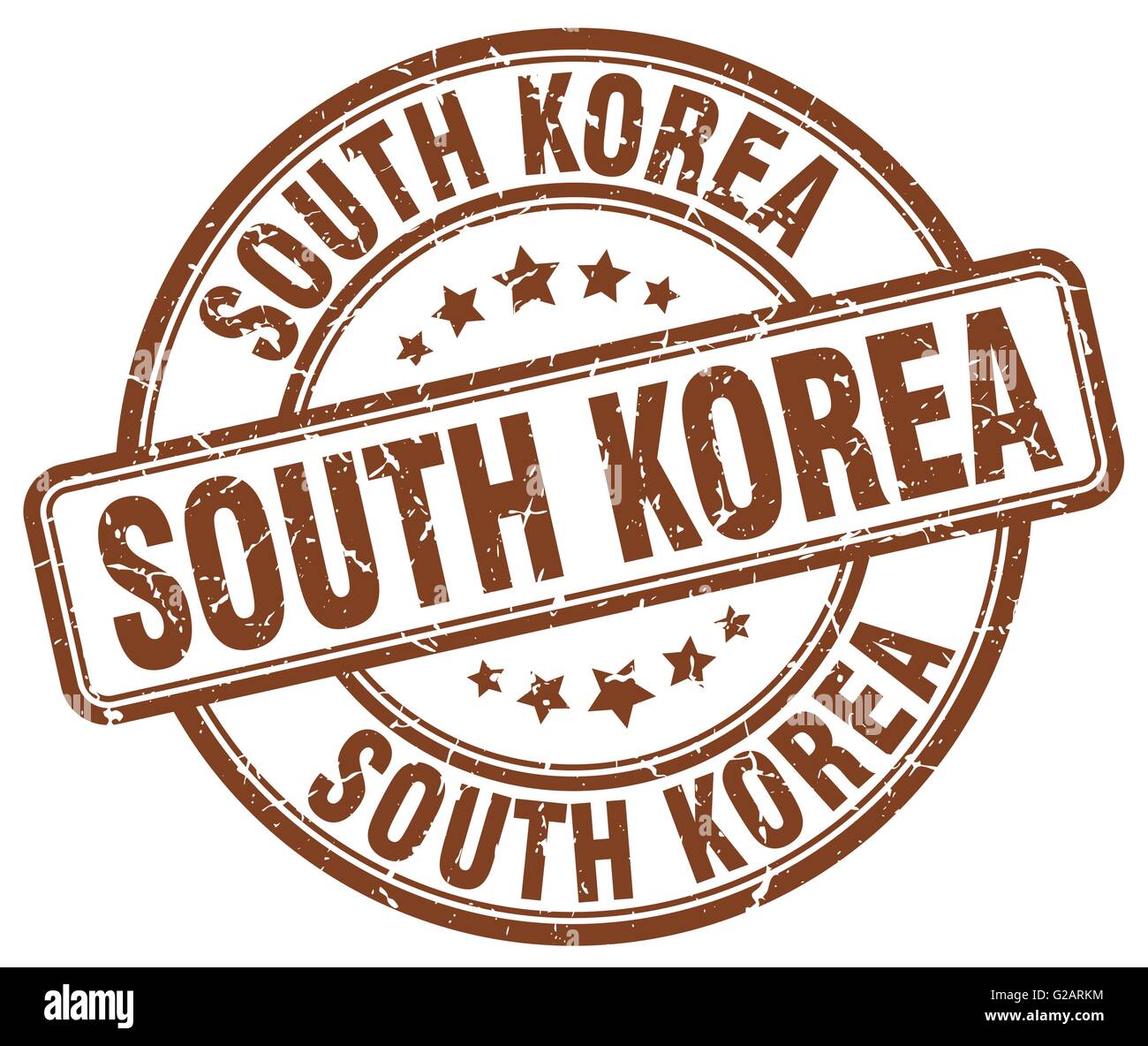 South Korea brown grunge round vintage rubber stamp Stock Vector Image ...
