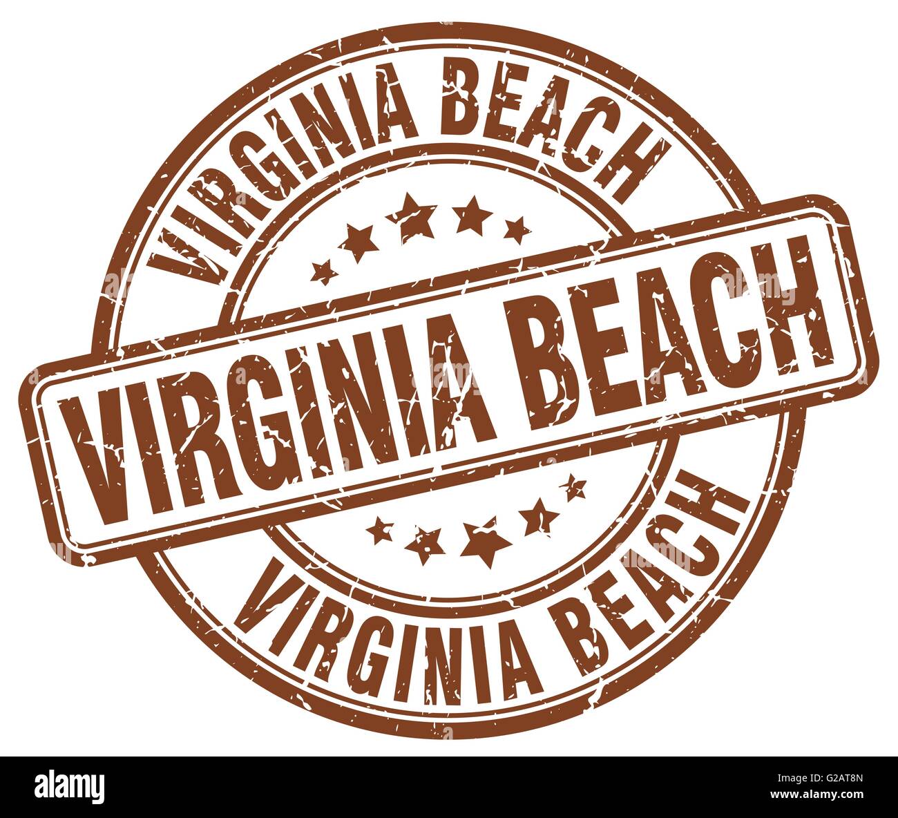Virginia Beach brown grunge round vintage rubber stamp Stock Vector ...