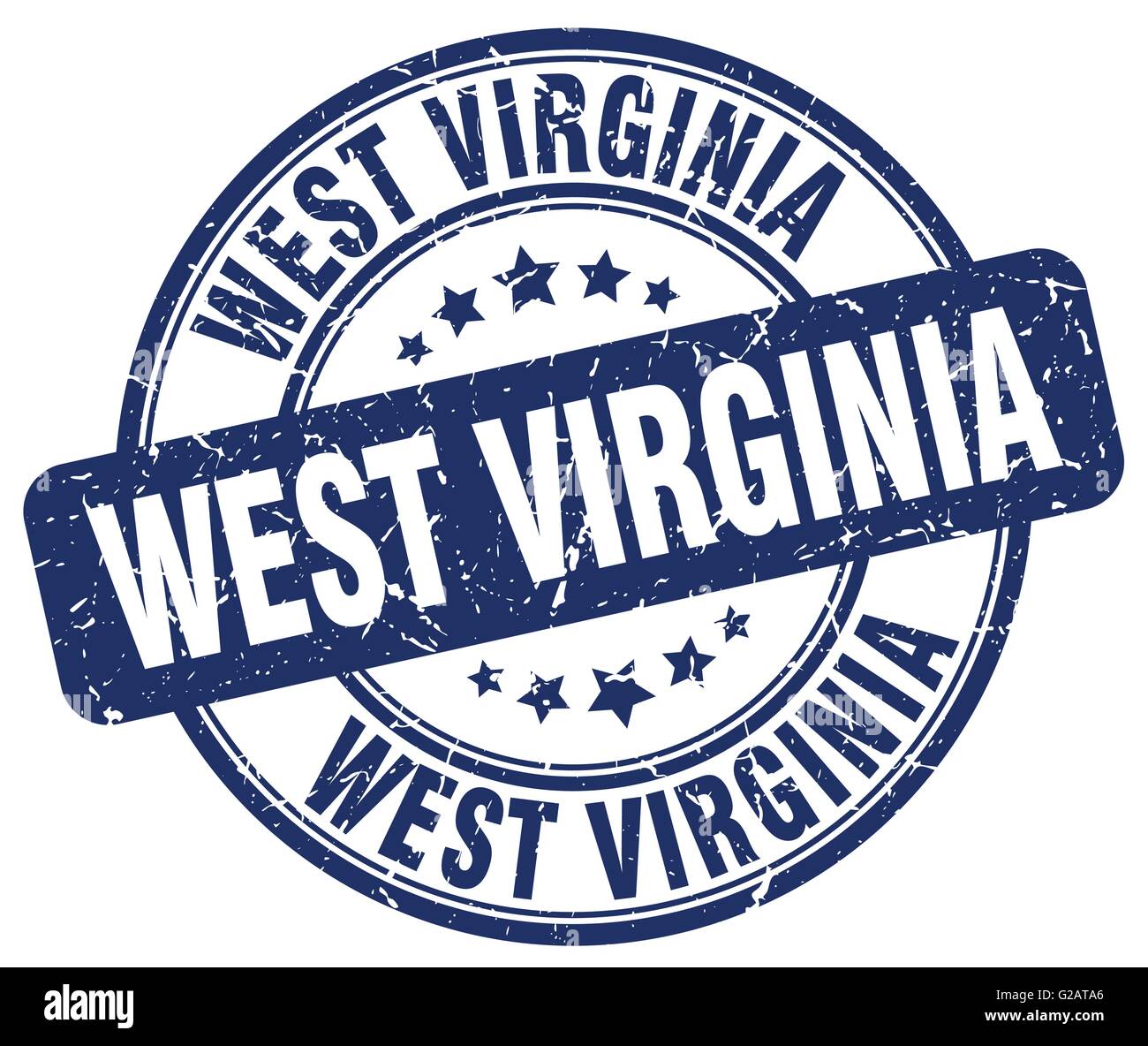 West Virginia blue grunge round vintage rubber stamp Stock Vector Image ...