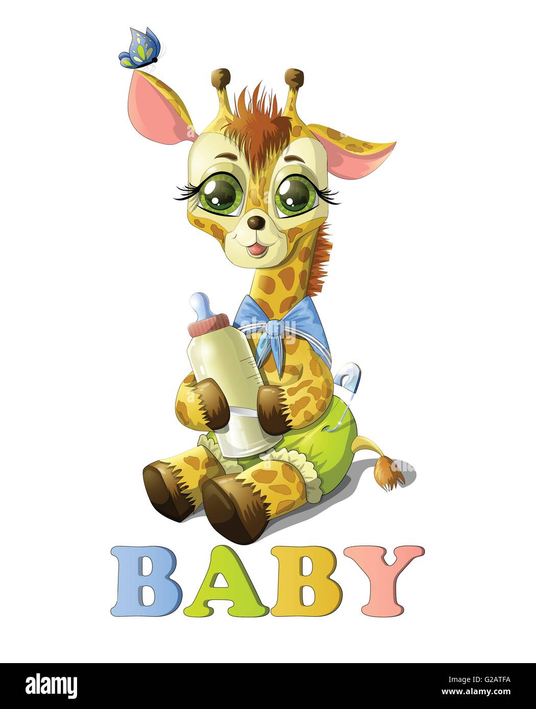 Cute baby giraffe Stock Vector Image & Art - Alamy