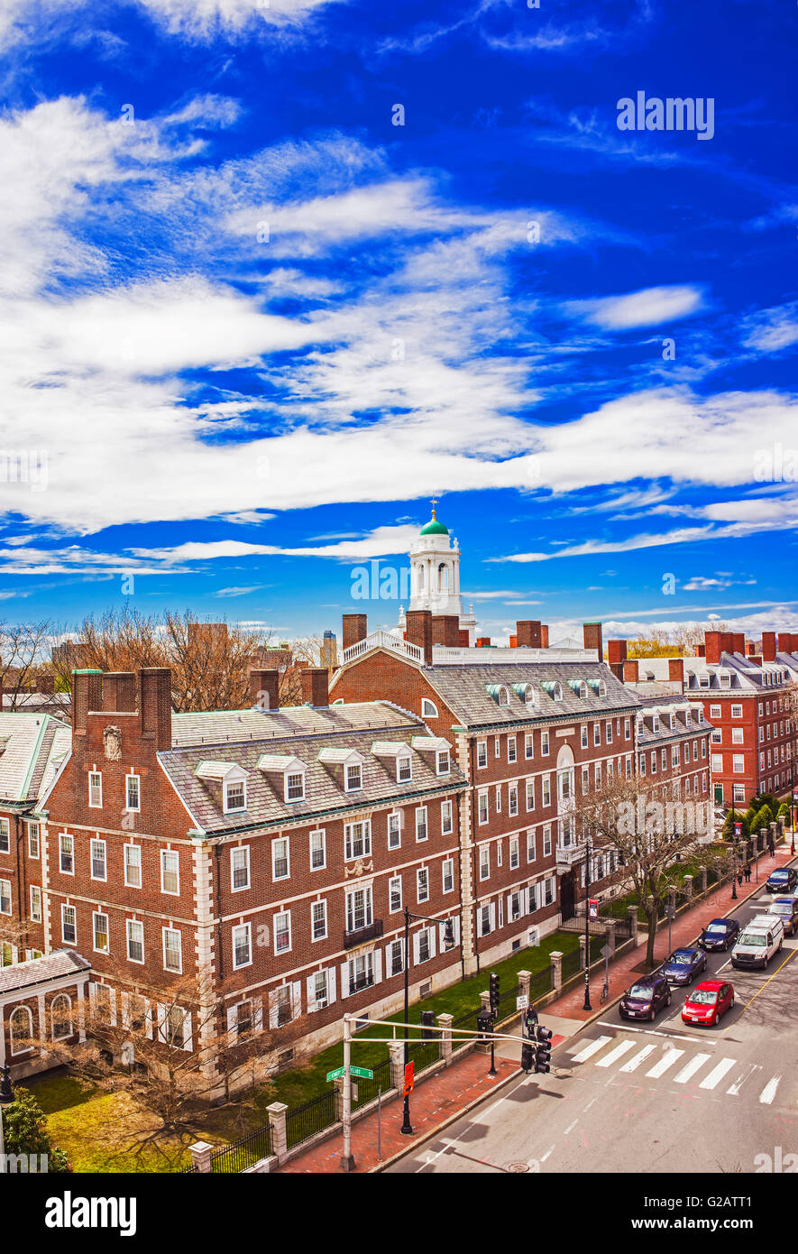 Aerial view on John F Kennedy Street in Harvard University Area in ...