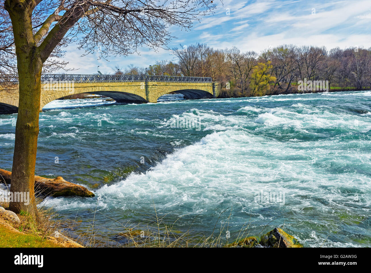 Bridge over Niagara and Thresholds of Niagara River from the American ...