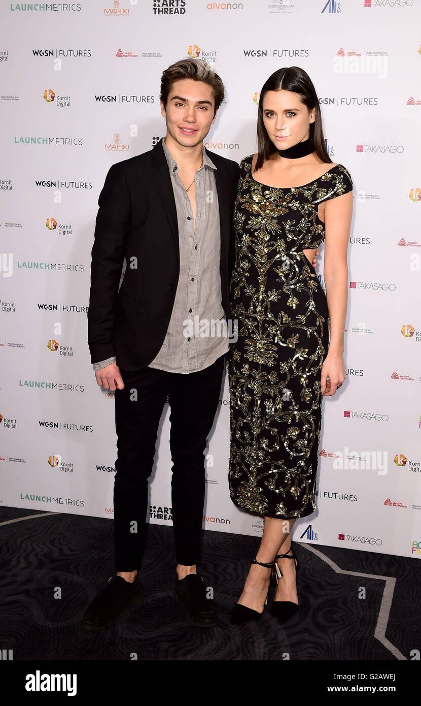 George Shelley and Lilah Parsons attending the Global Fashion Awards ...