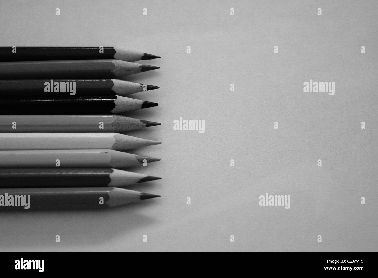 b/w coloured pencils Stock Photo - Alamy