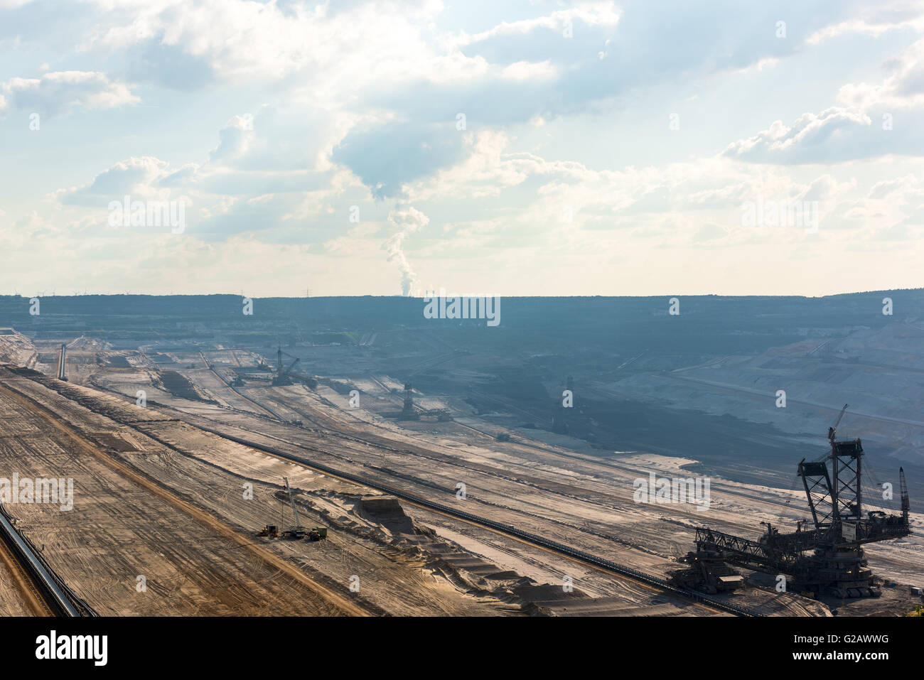 Hambach, Germany - May 19, 2016: Large machinery digging for brown-coal ...