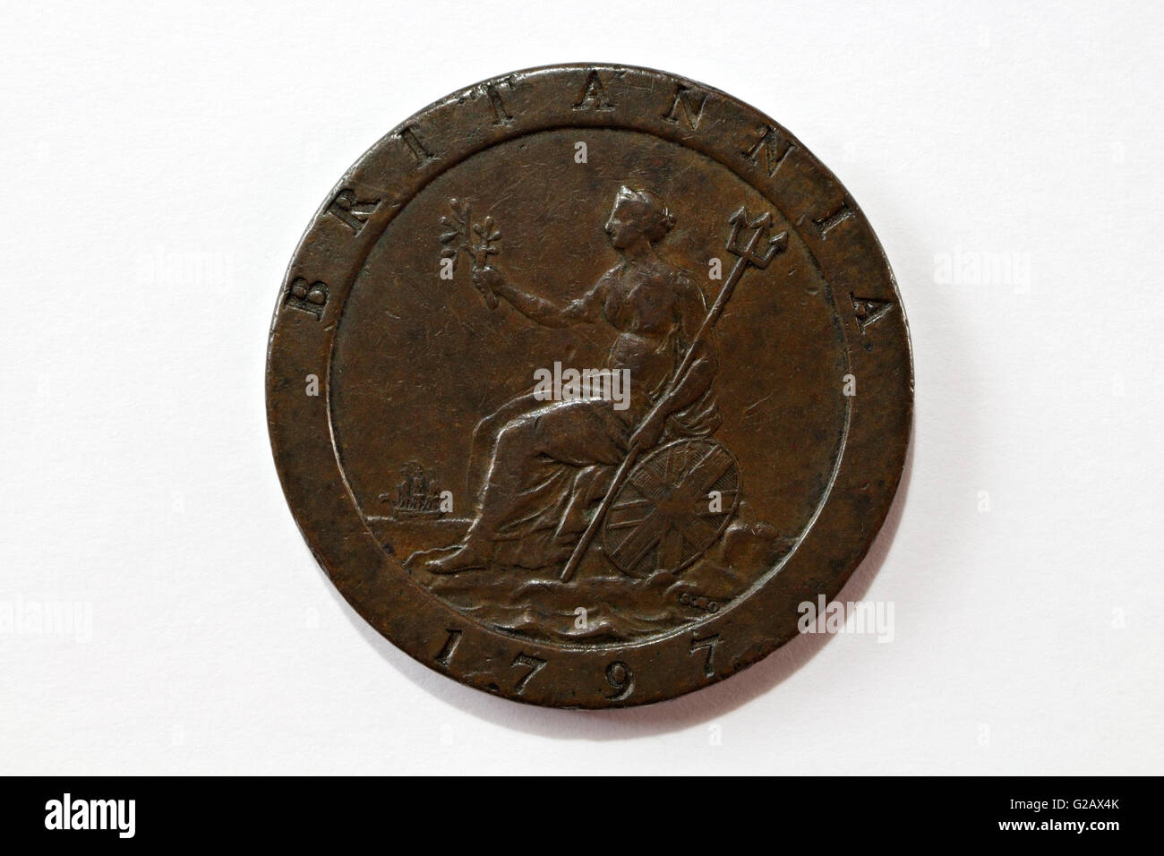 British 1797 Copper cartwheel penny of George III 3rd Stock Photo - Alamy