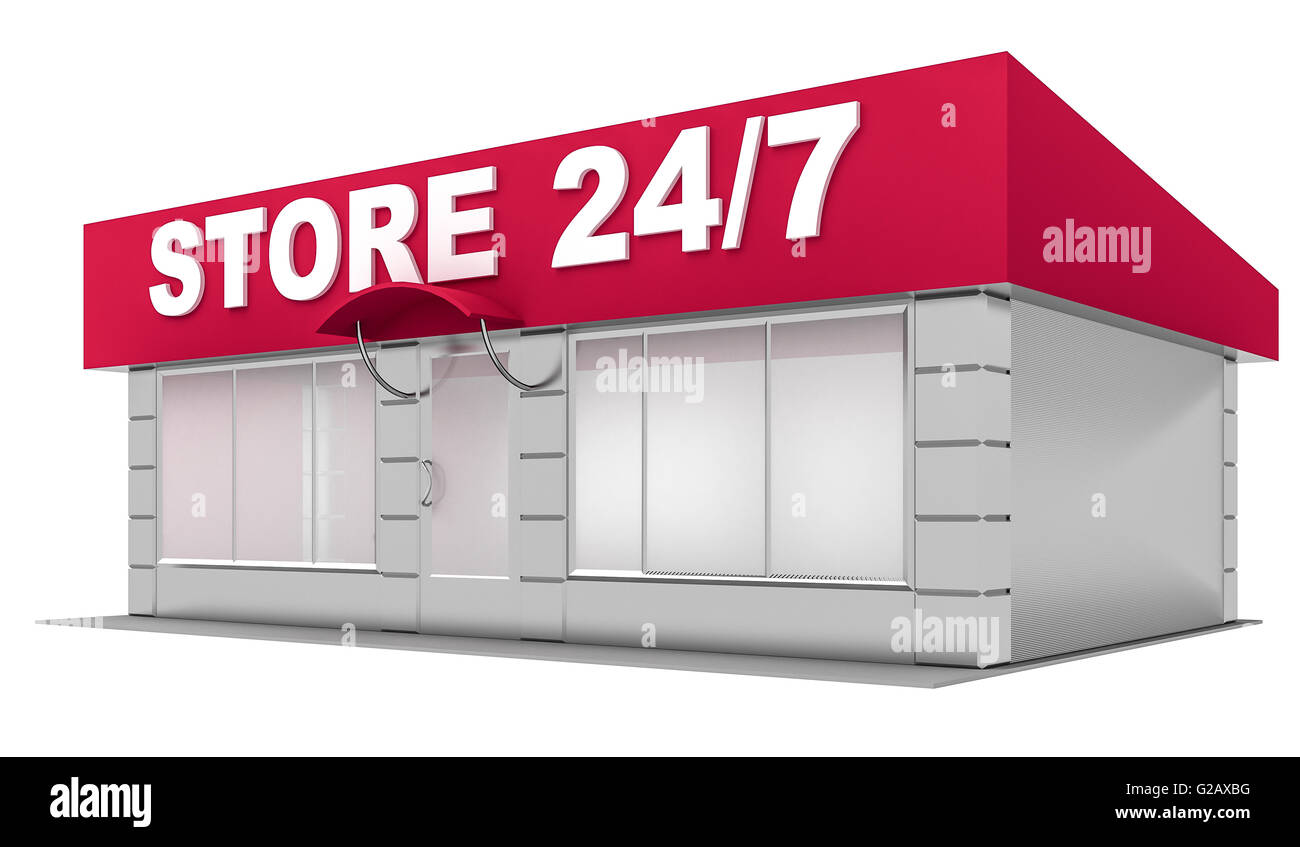 Illustration of store isolated on white Stock Photo - Alamy