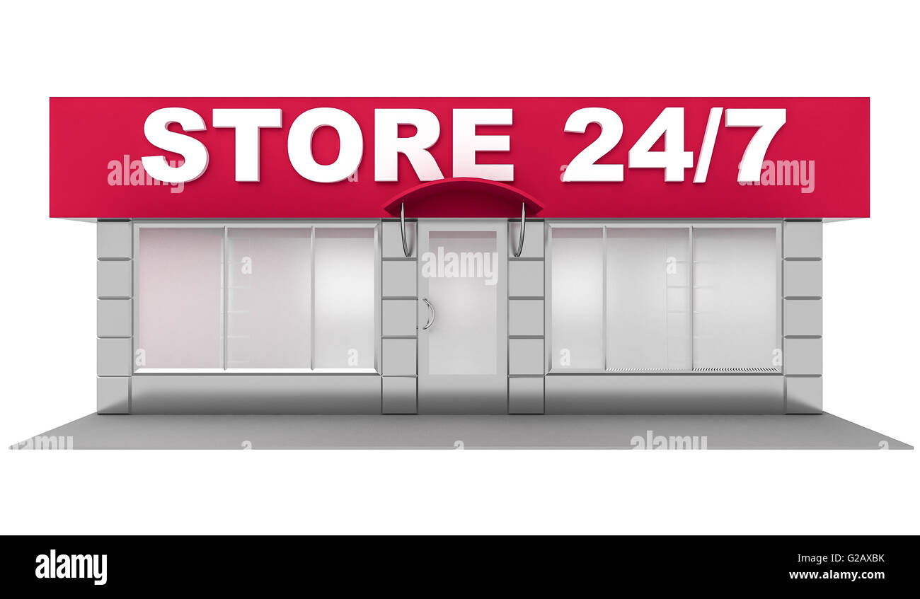 Illustration of store isolated on white Stock Photo - Alamy
