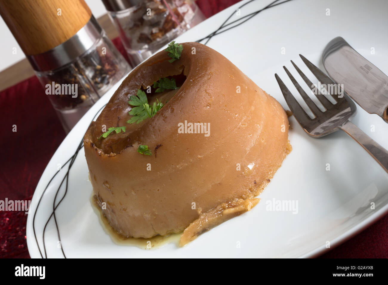 A classic English dish of Steak and Kidney Suet Pudding Stock Photo - Alamy
