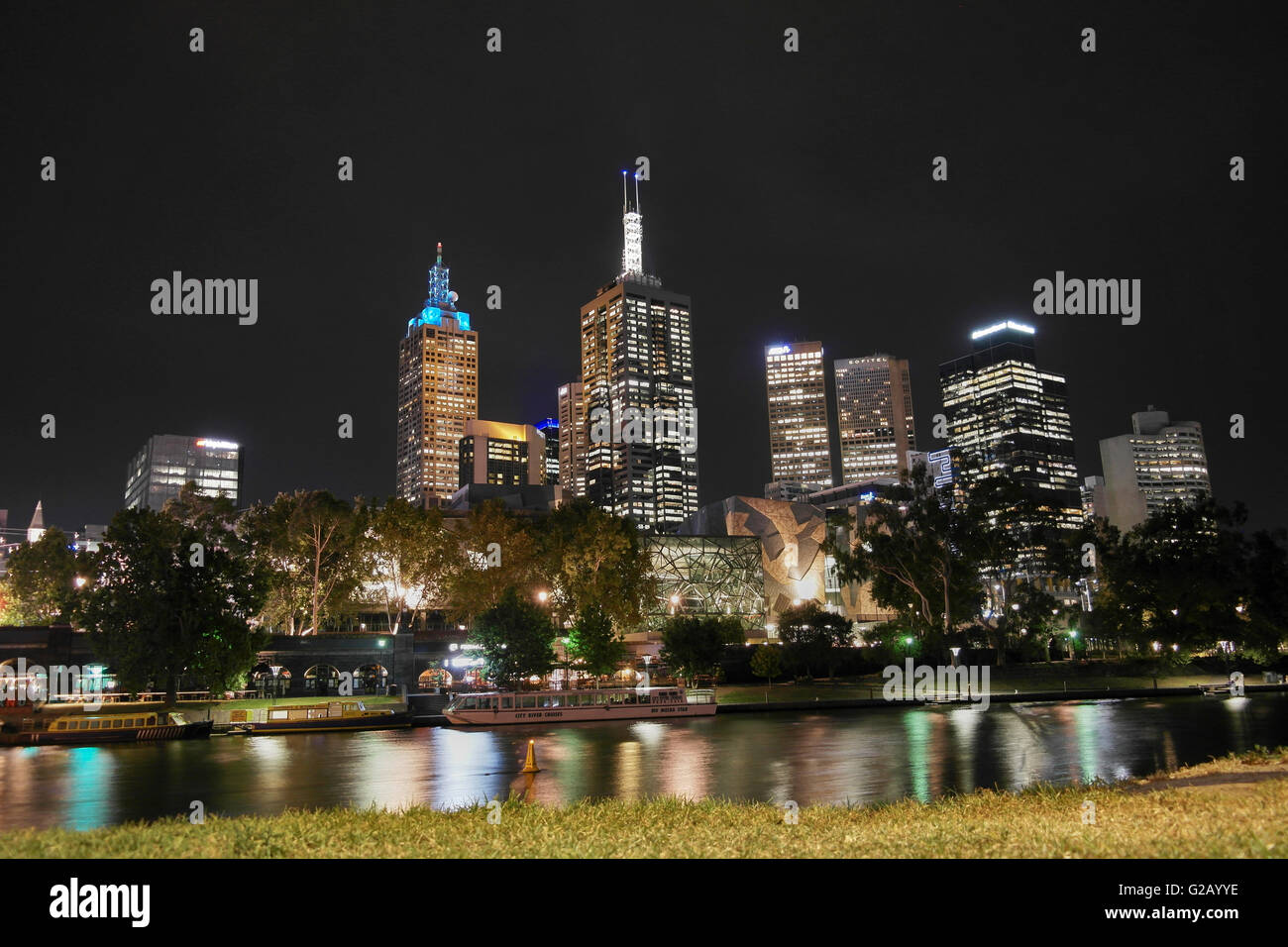 Melbourne Skyline from the Yarra River, Victoria - Australia Stock ...