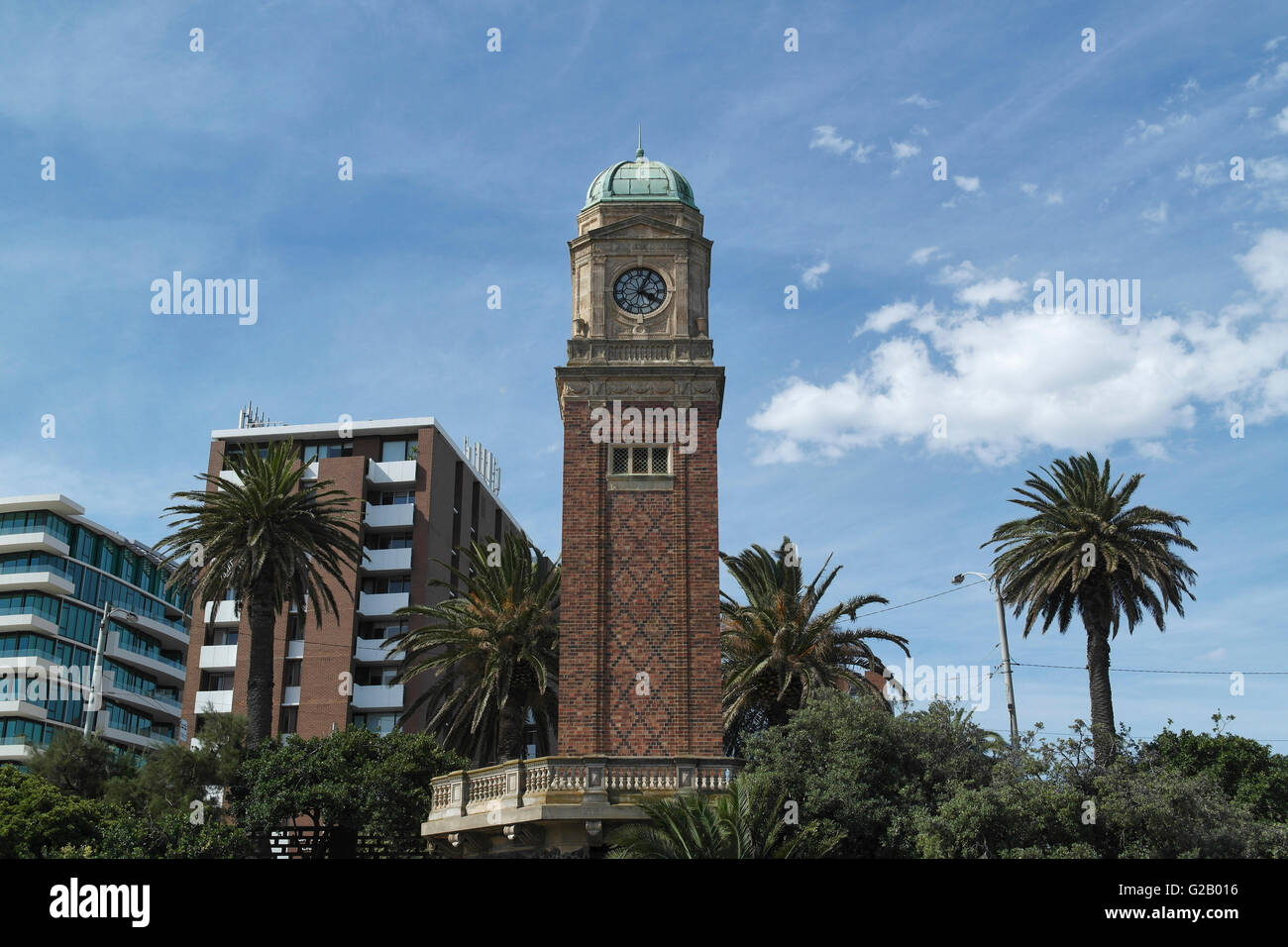 Clock tower at St Kilda beach in Melbourne, Victoria - Australia Stock ...