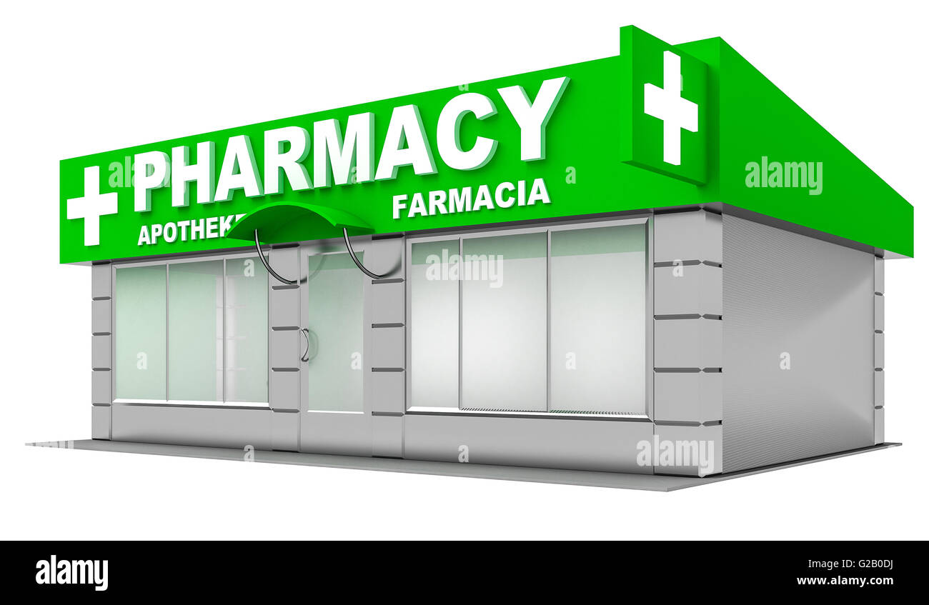 Pharmacy window display Cut Out Stock Images & Pictures - Alamy