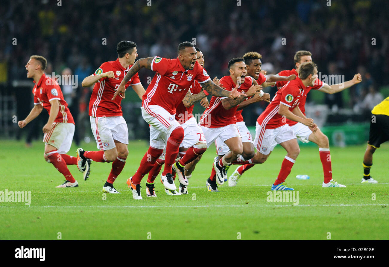 German Cup Final, Munich players celebrate after the penalty shoot out ...