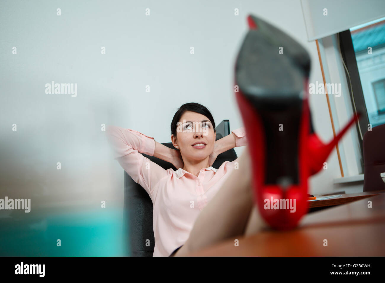 Secretary legs on desk hi-res stock photography and images - Alamy