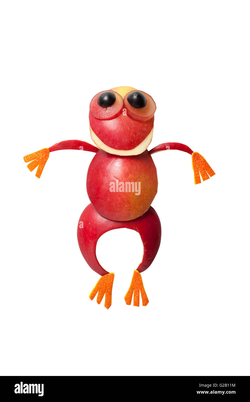 Frog made of red apple on isolated background Stock Photo - Alamy