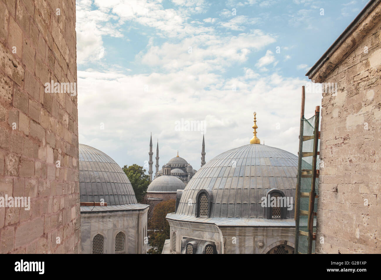 The Blue Mosque, as seen from the windows of Hagia Sophia in Istanbul ...