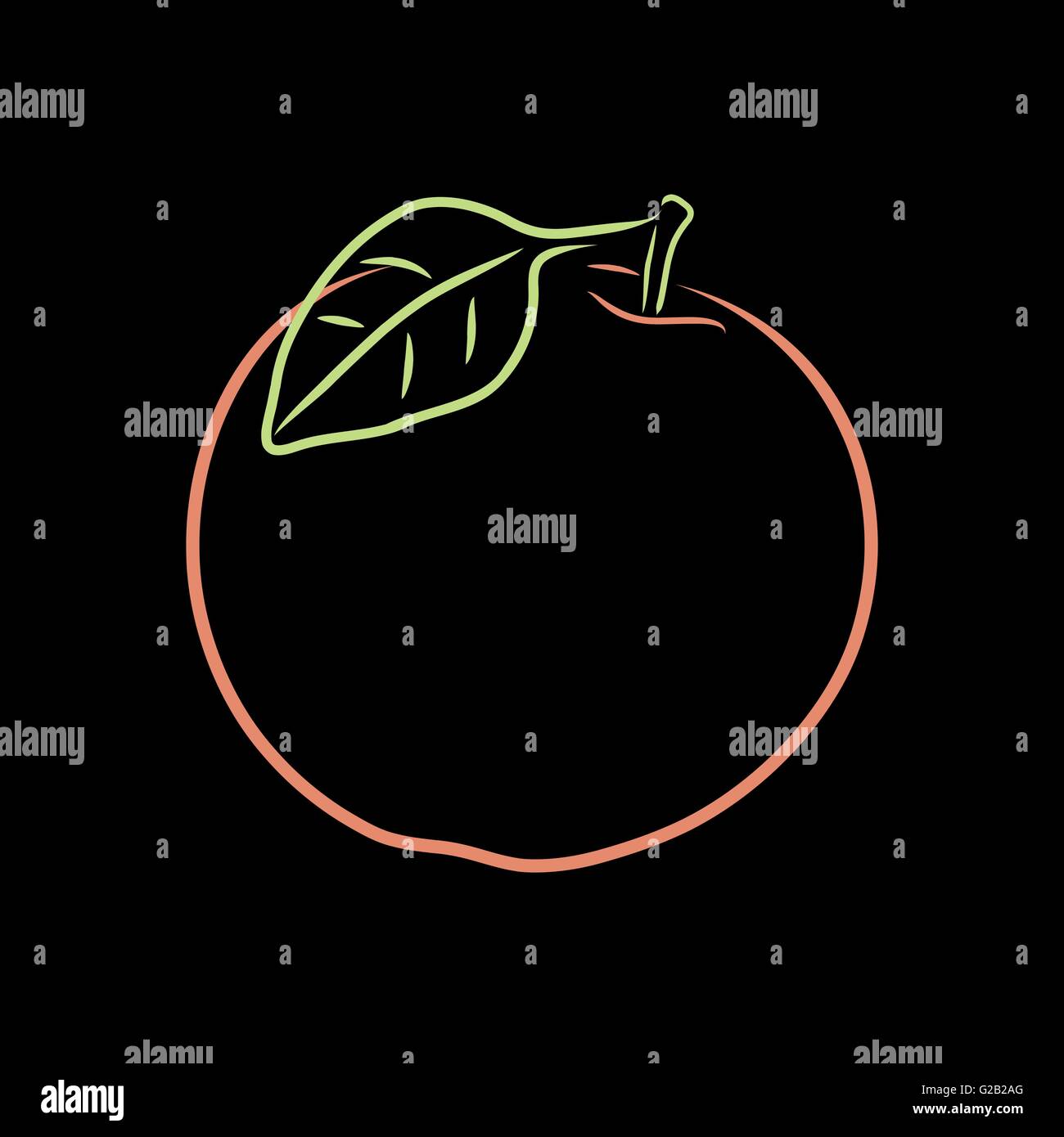 Colored outline of apple, vector illustration Stock Vector Image & Art ...