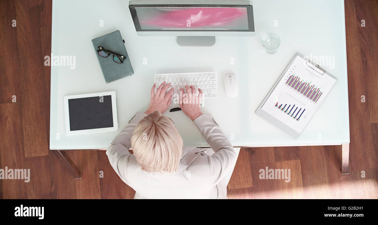 Woman manager at computer Stock Photo - Alamy