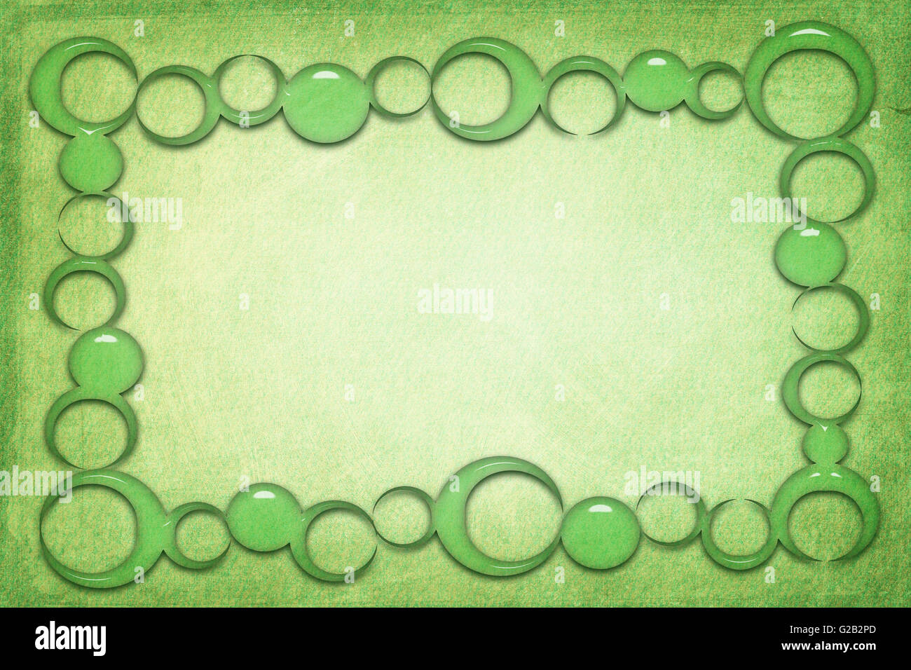 A modern decorative transparent green glass frame with a textured ...