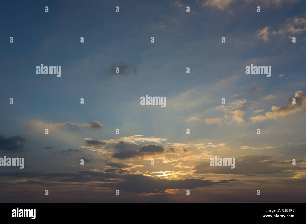 Colorful cloudy sky after sunset, cloudscape, background Stock Photo ...