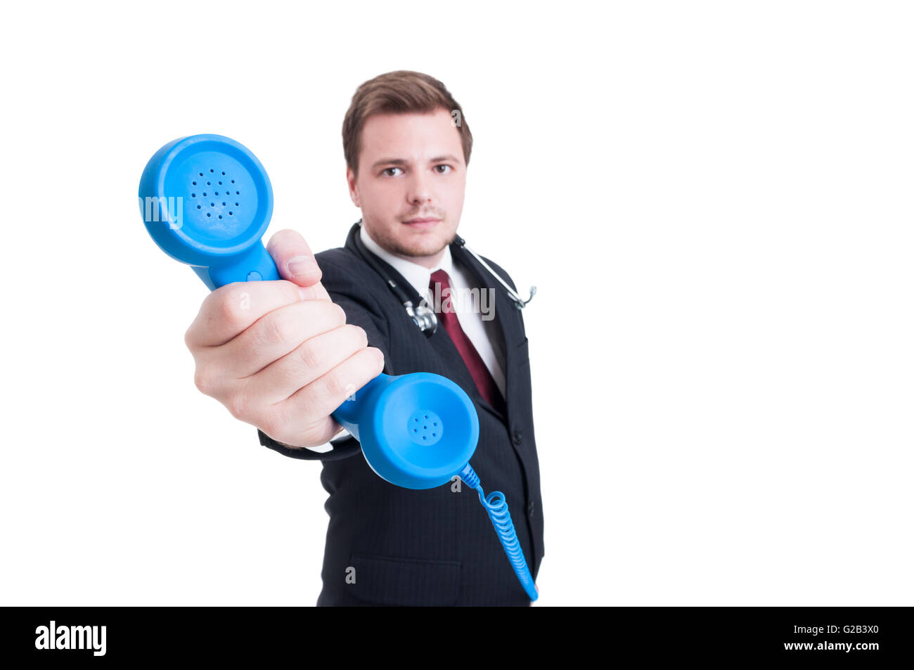 Hospital assistance or support person giving phone as contact us ...