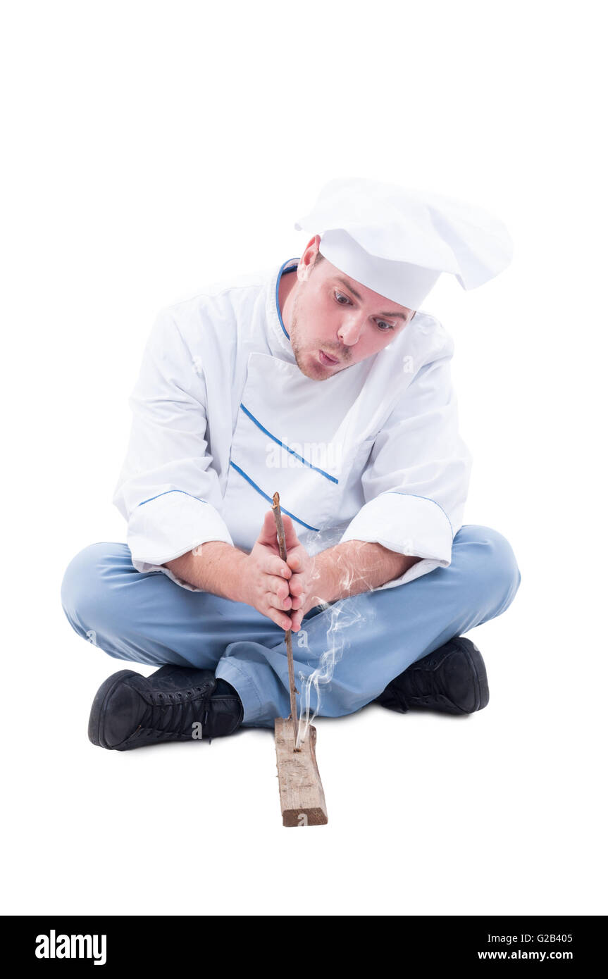 Rubbing wood fire Cut Out Stock Images & Pictures - Alamy