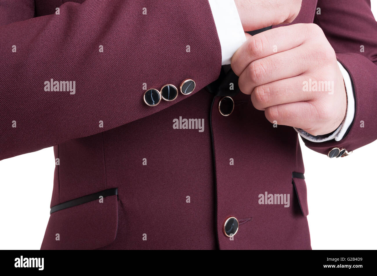 Closeup man buttoning jacket hi-res stock photography and images - Alamy