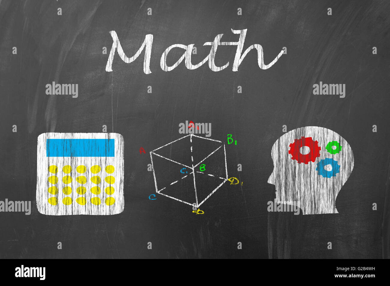 Math lesson class on school blackboard or chalkboard concept Stock ...