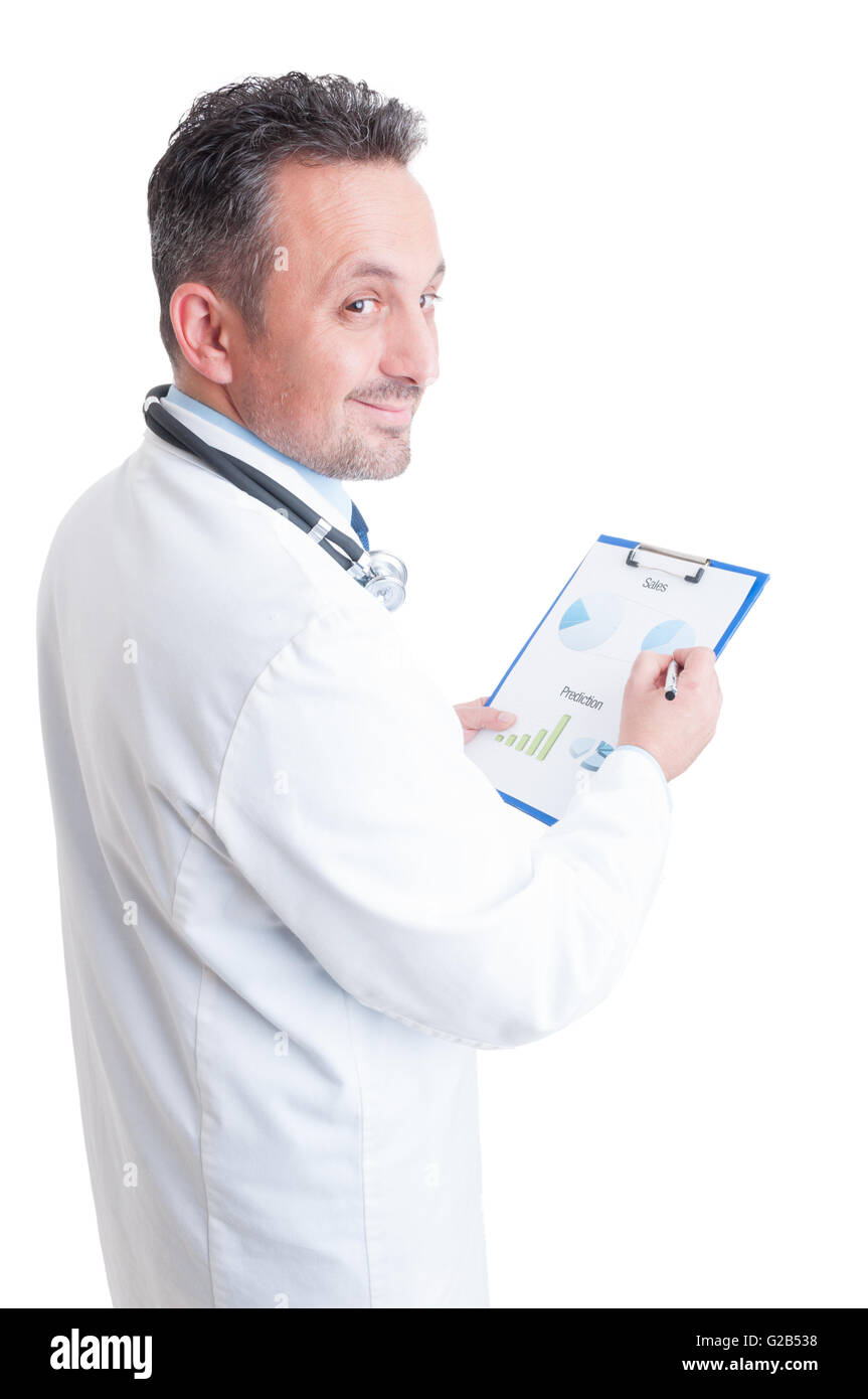 Doctor reading medical charts hi-res stock photography and images - Alamy
