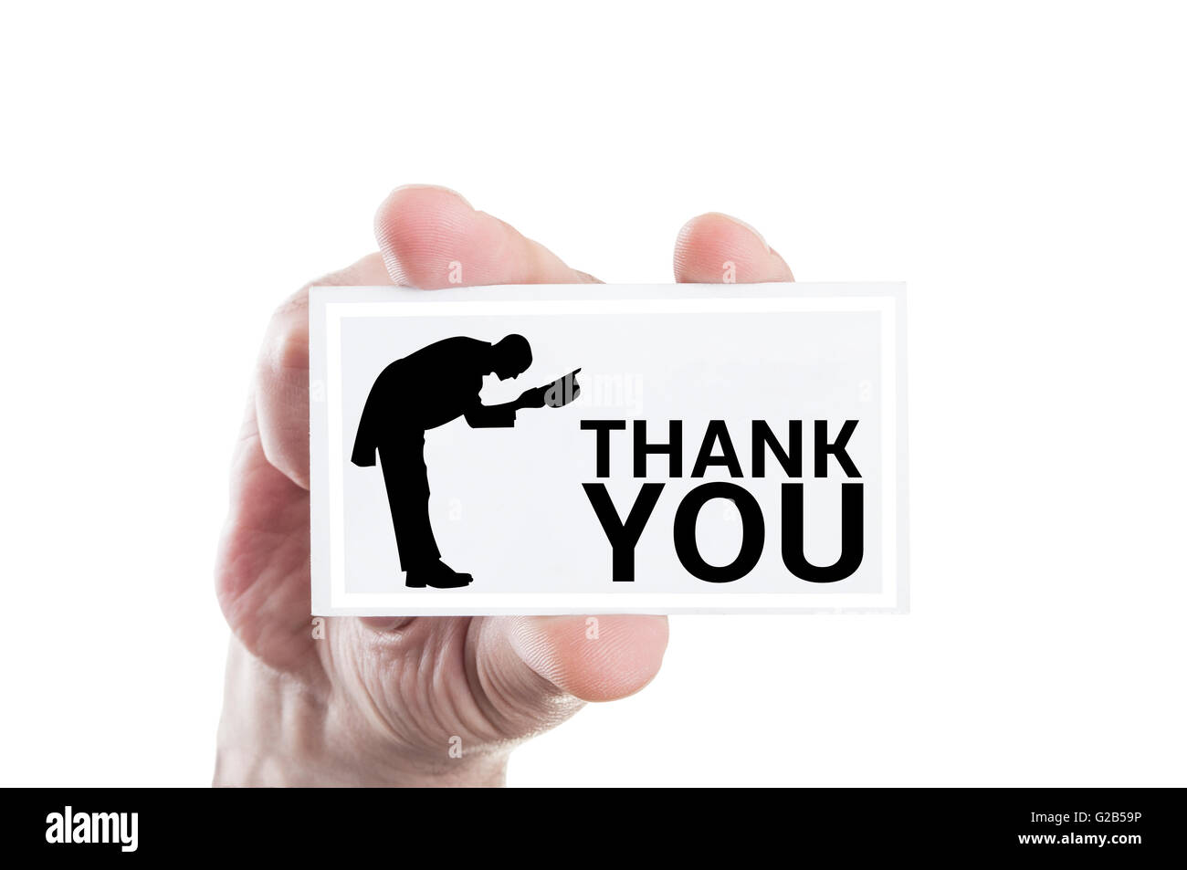 Elegant thank you note with gentelman shape or silhouette Stock Photo ...