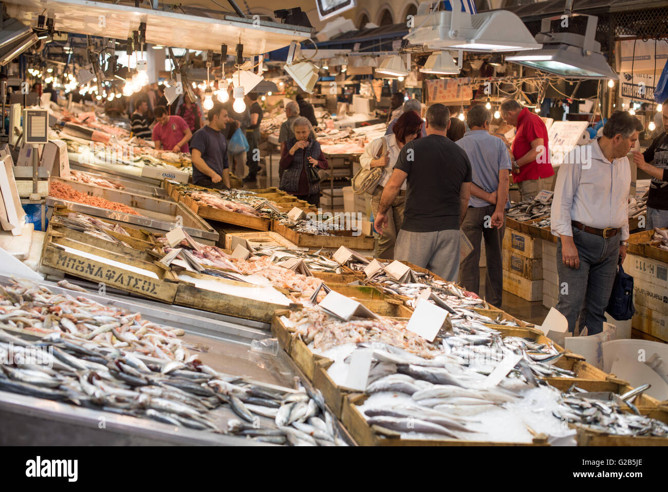 Agora greek food market hi-res stock photography and images - Alamy