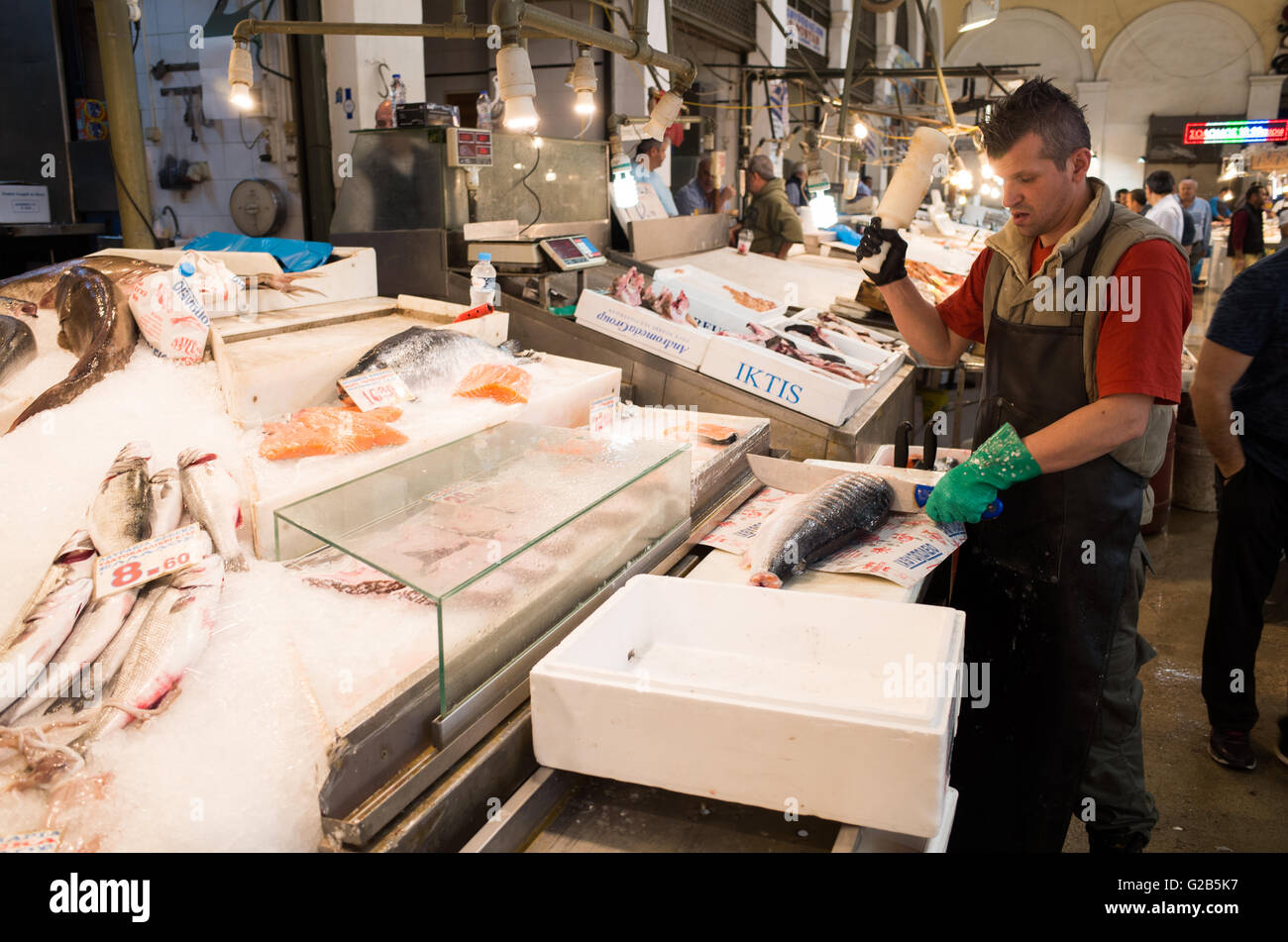 Dimotiki Agora Fish Market Athens Greece // ATHENS, Greece — Fresh fish ...