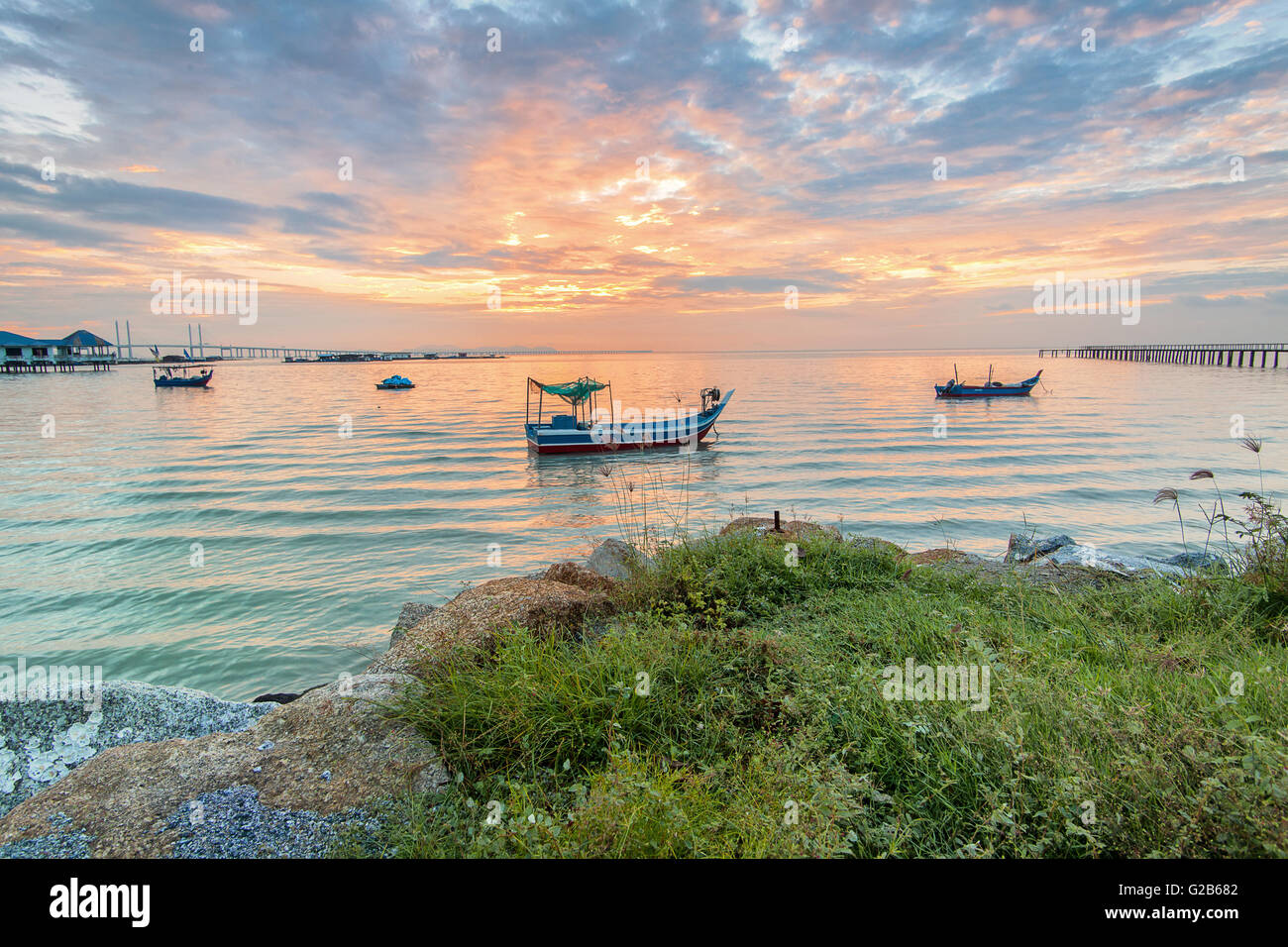 Amazing Sunrise and Sunset in George Town, Penang Malaysia Stock Photo ...