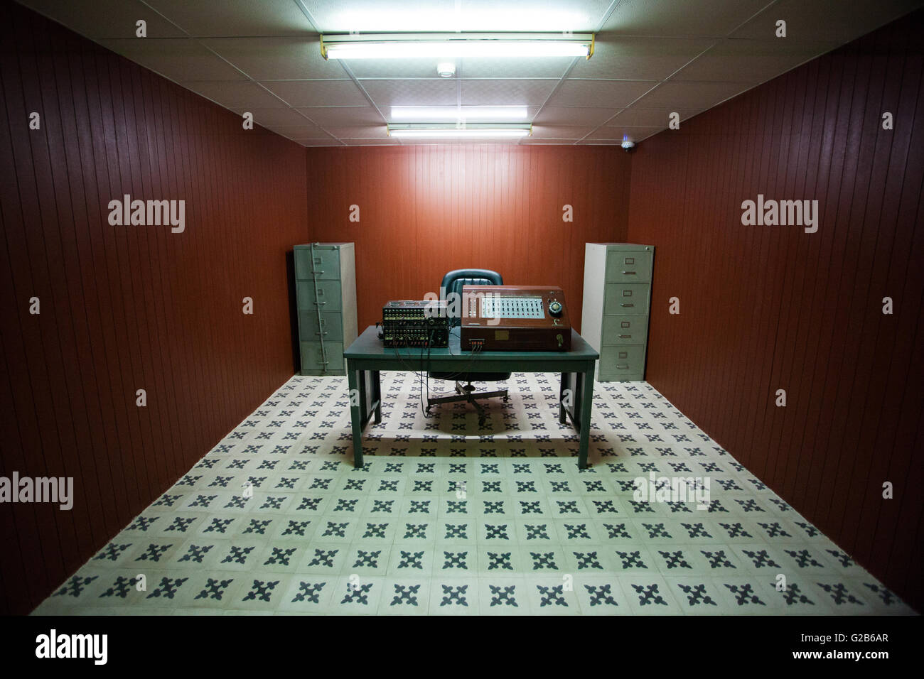 The Independence Palace bomb bunker office Stock Photo - Alamy