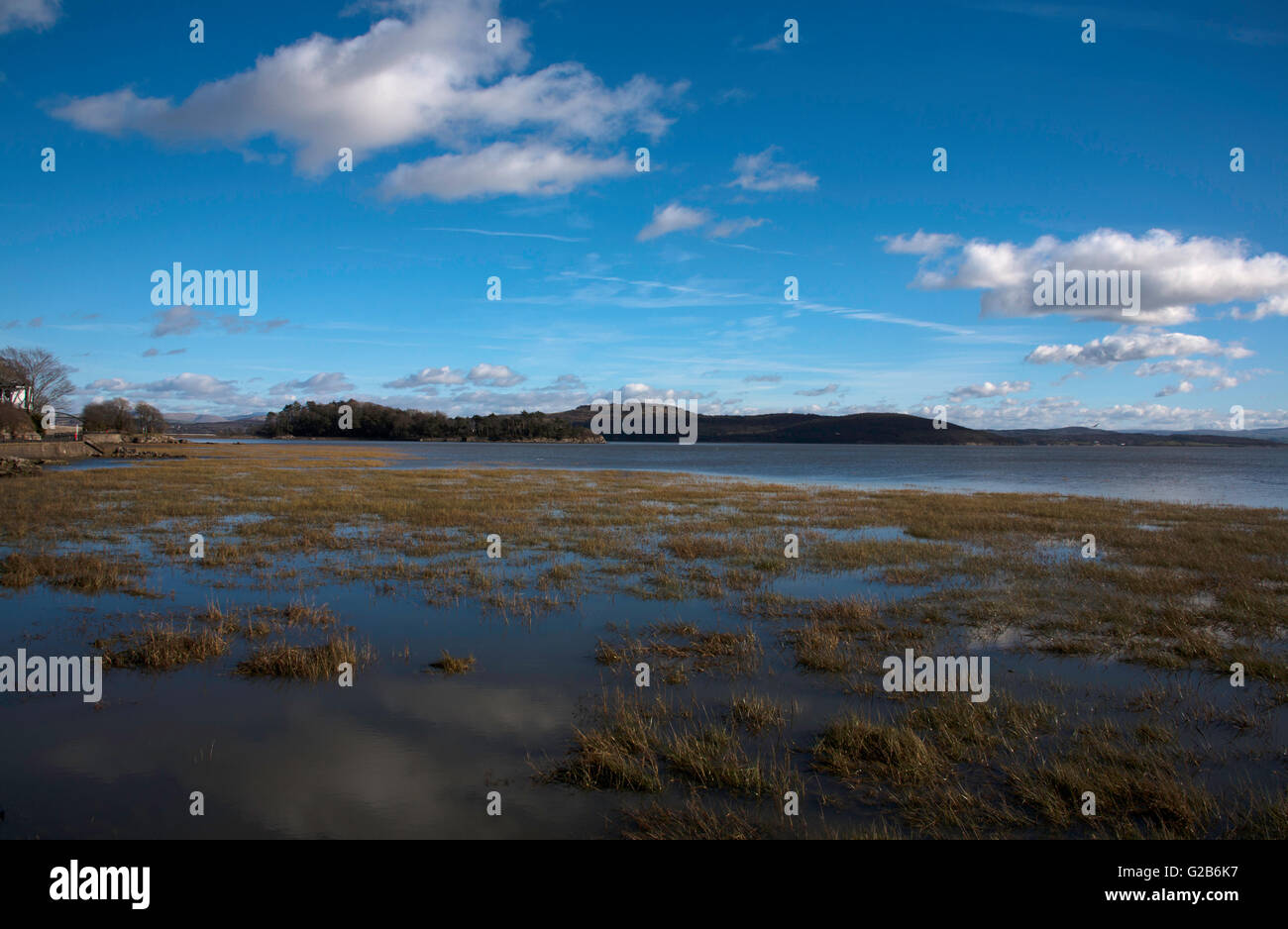 The estuary of The River Kent Holme Island Grange-over-Sands Arnside ...