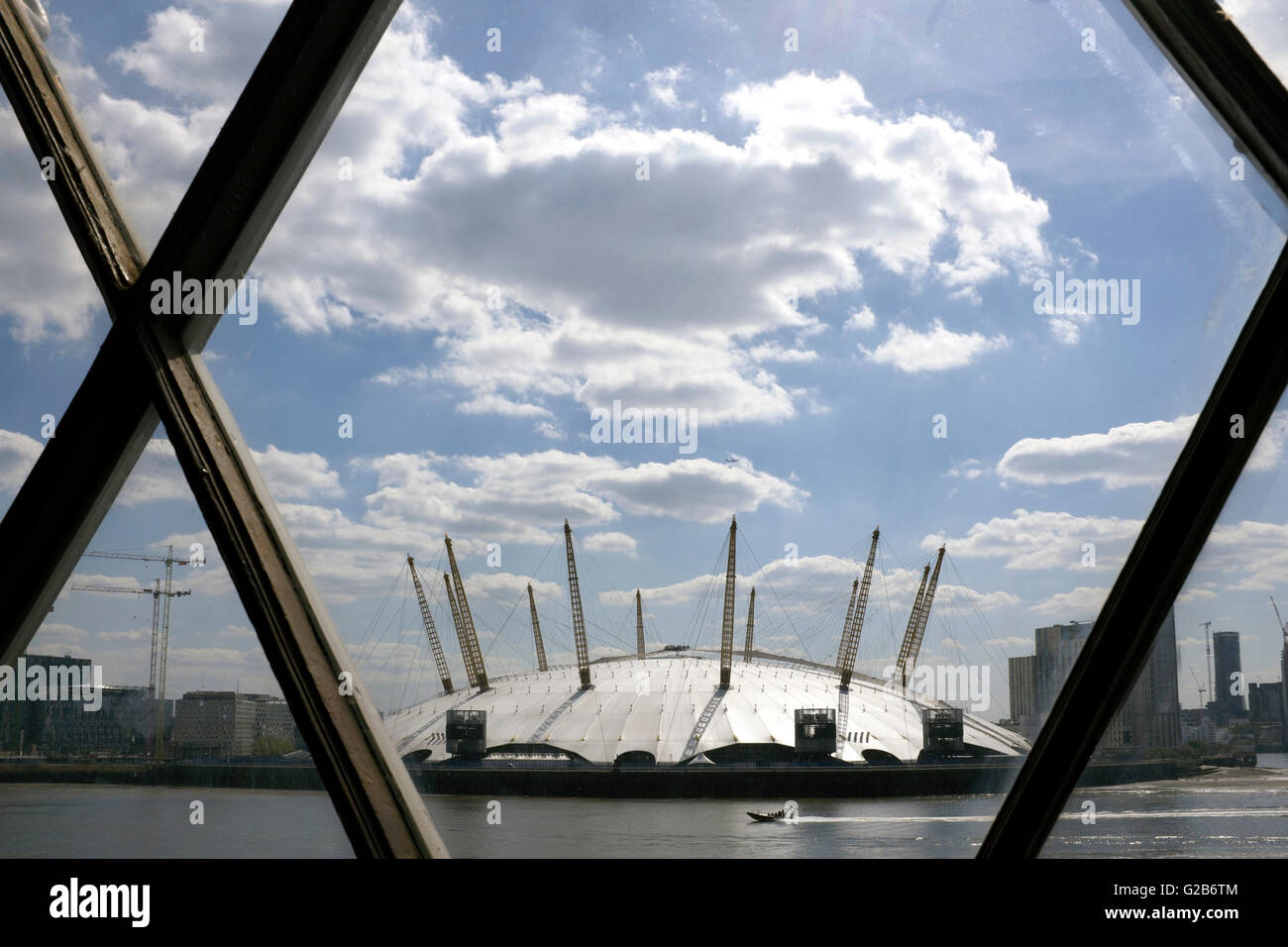 The O2 Arena from Trinity Buoy Lighthouse, London, England, UK Stock ...