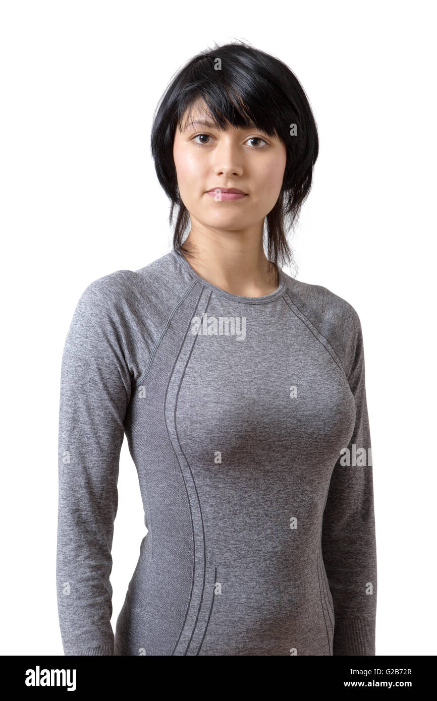 studio shot of a pretty fitness model wearing her gym kit Stock Photo ...