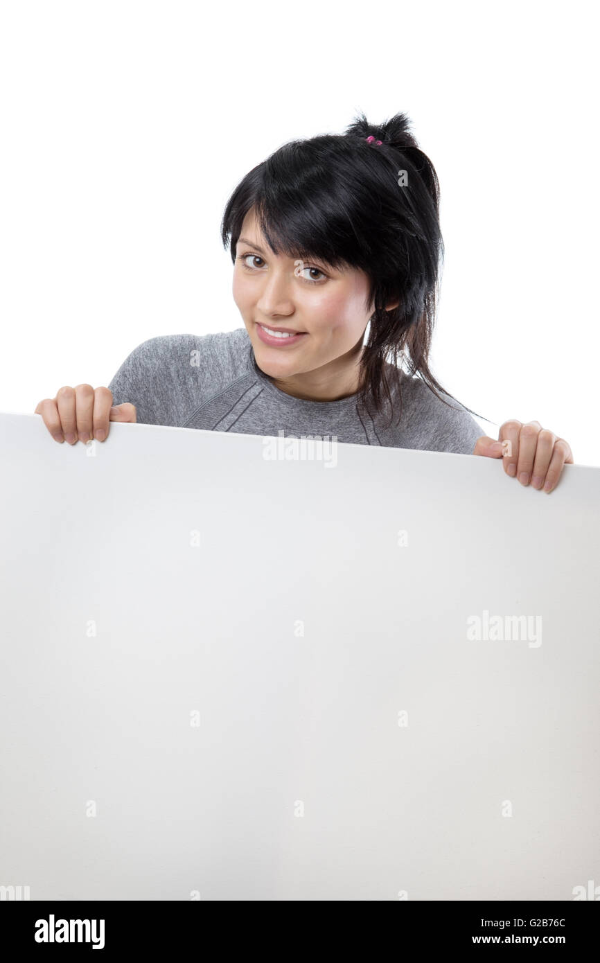 Female holding sign over face hi-res stock photography and images - Alamy