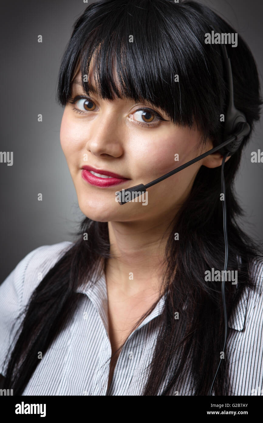 Portrait operator talking client hi-res stock photography and images ...