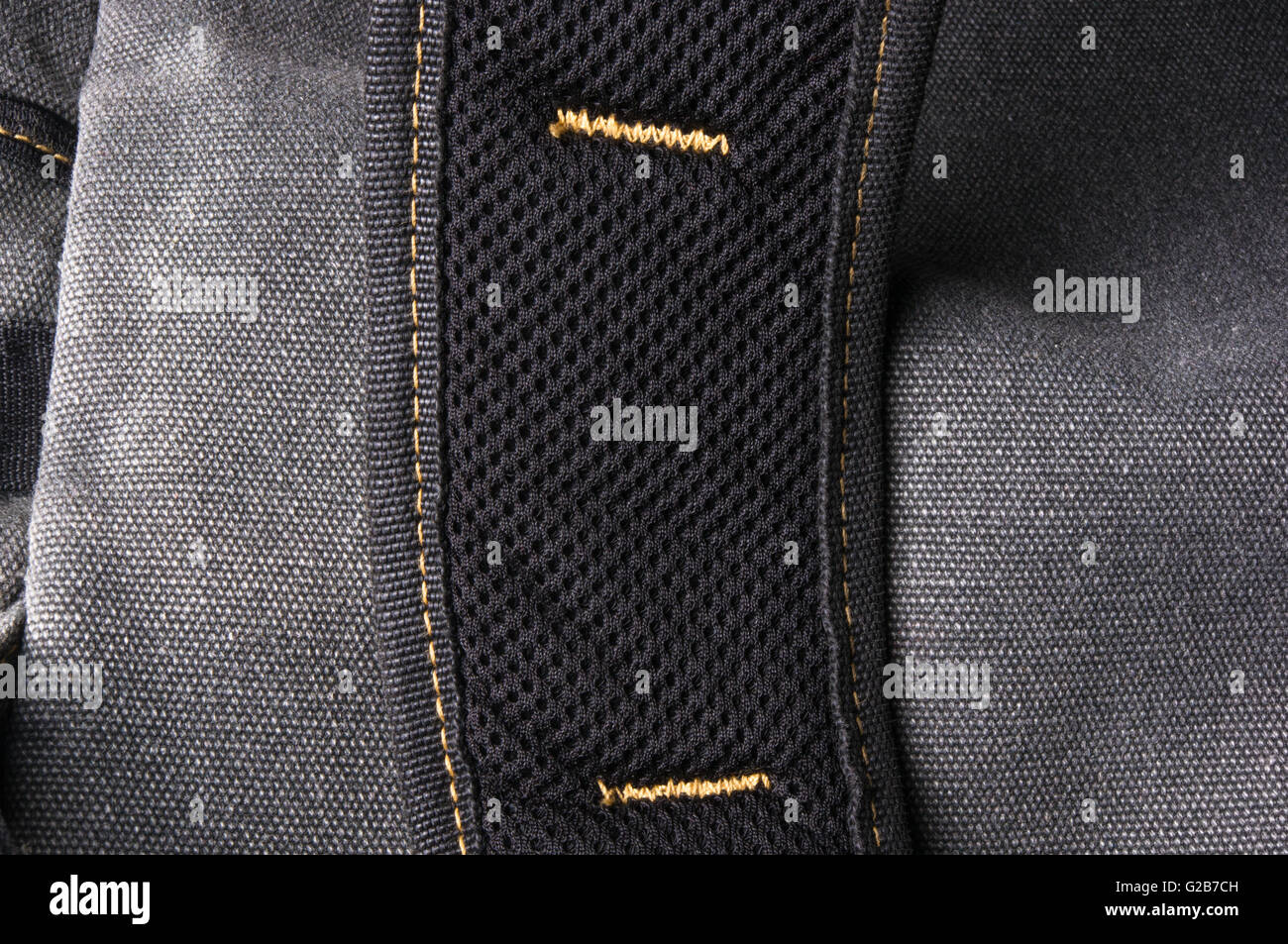 closeup of a pockets and fittings in the black backpack Stock Photo - Alamy