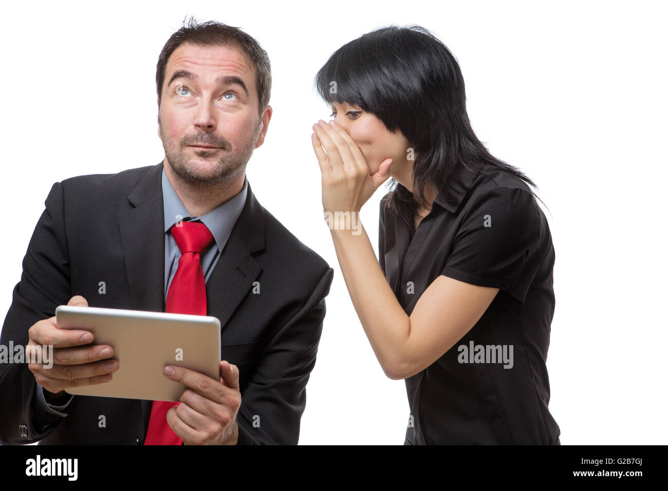 Team whispering hi-res stock photography and images - Alamy