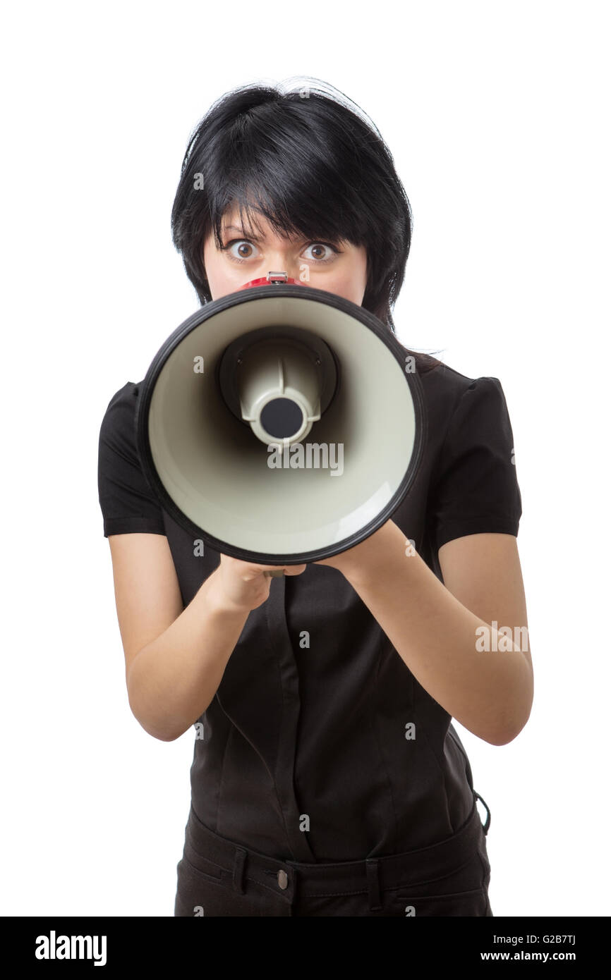 Businesswoman yell phone hi-res stock photography and images - Alamy