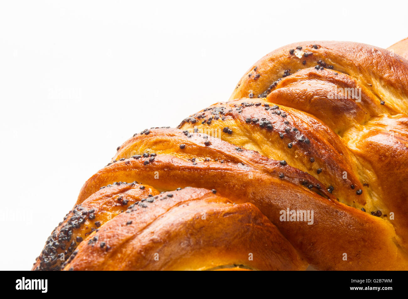 braided poppy seed round loaf on white background Stock Photo - Alamy