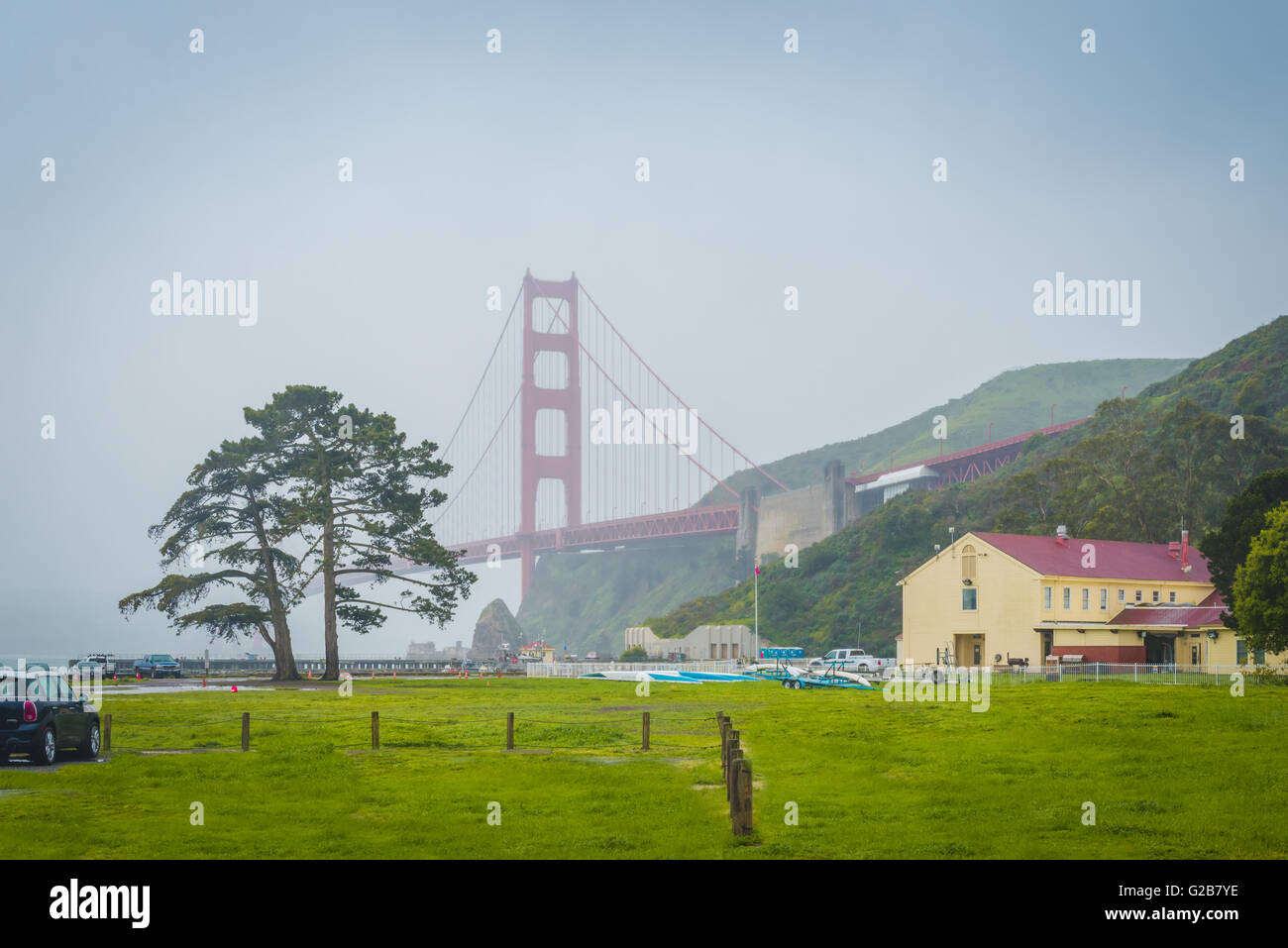 Golden Gate Bridge view of Bay Area Discovery Museum Stock Photo - Alamy