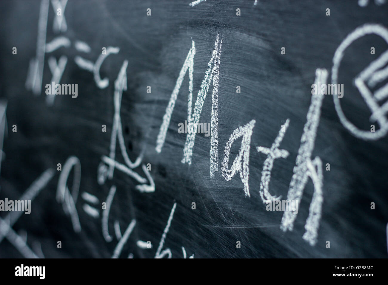 Math text with some maths formulas on chalkboard background Stock Photo ...