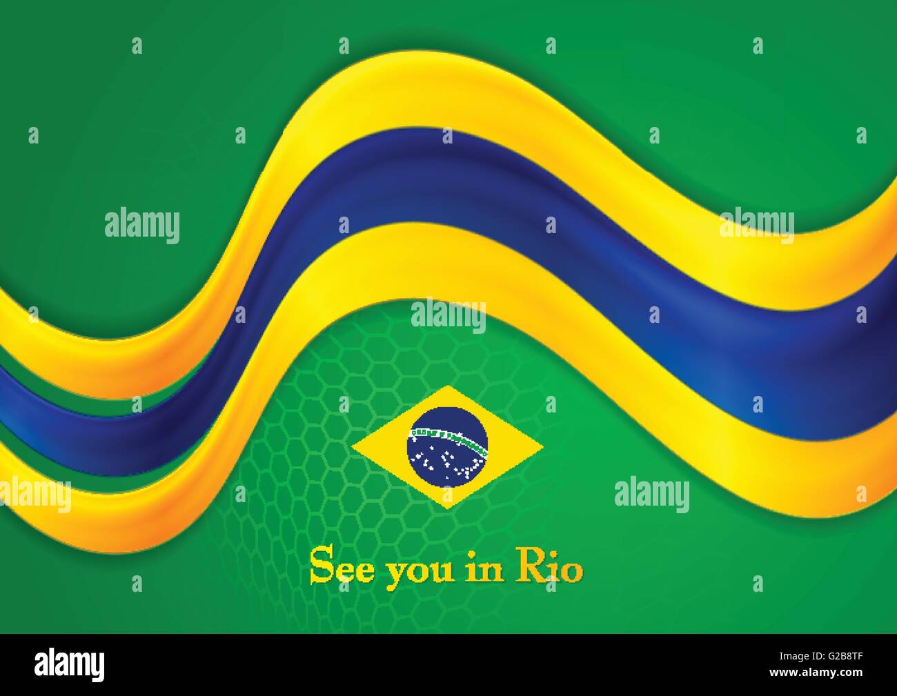 Brazil colors abstract corporate smooth wavy background. Vector graphic ...