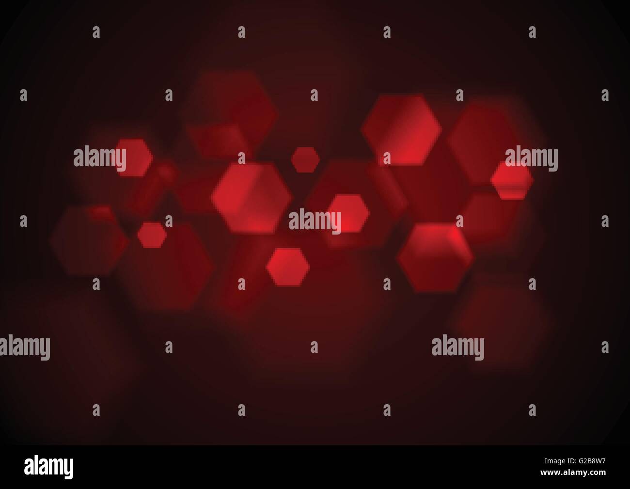 Dark red tech geometric background with hexagons. Vector design Stock ...