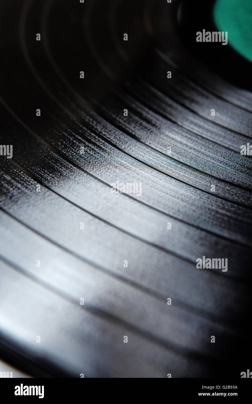 close up of vinyl LP record showing groves Stock Photo - Alamy