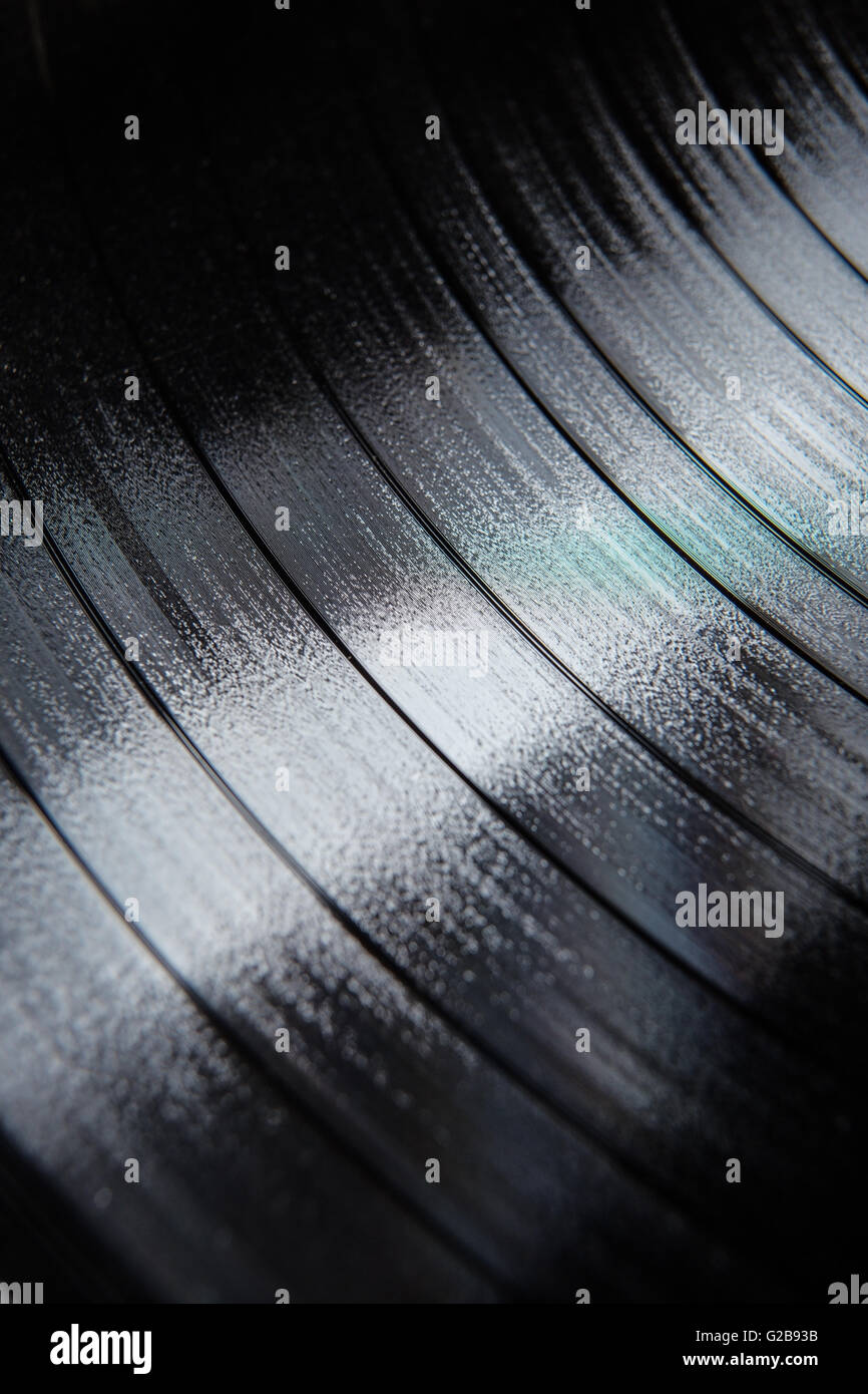 close up of vinyl LP record showing groves Stock Photo - Alamy