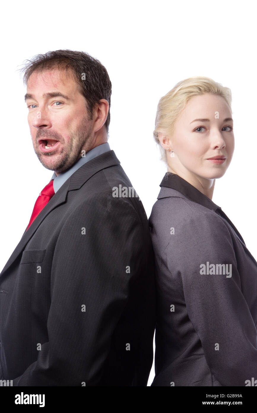 Two angry people back to back hi-res stock photography and images - Alamy